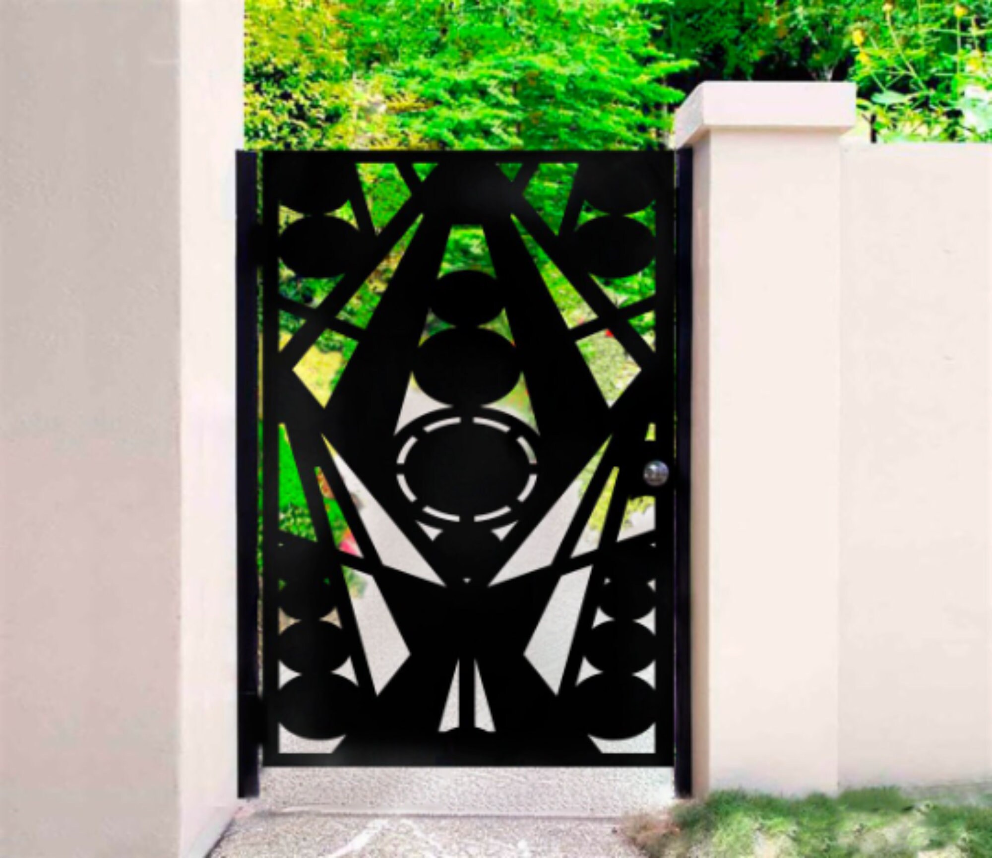 Modern Laser Cut Diamond Design Metal Side Walk Gate Custom Fabrication ...