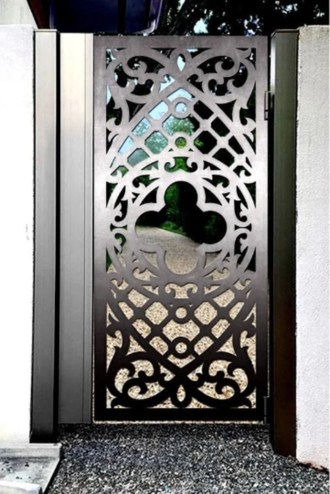 Stunning Laser Cut Artistic Floral Cut Design Metal Yard Gate Modern
