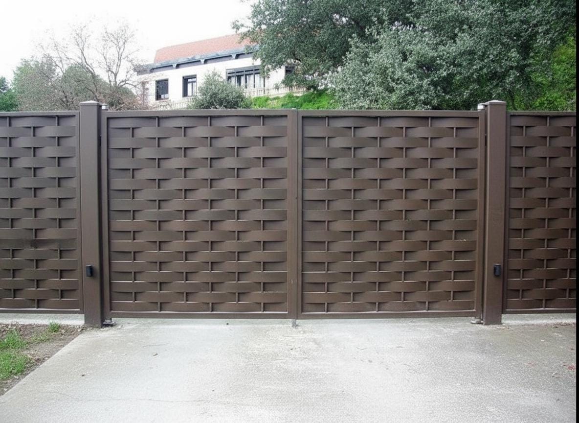Classic Criss Cross Design Entry Gate |modern Heavy Duty Metal Driveway ...