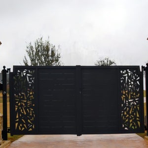 Custom Fabrication Side Panel Geometric Design Entrance Gate | Solid ...