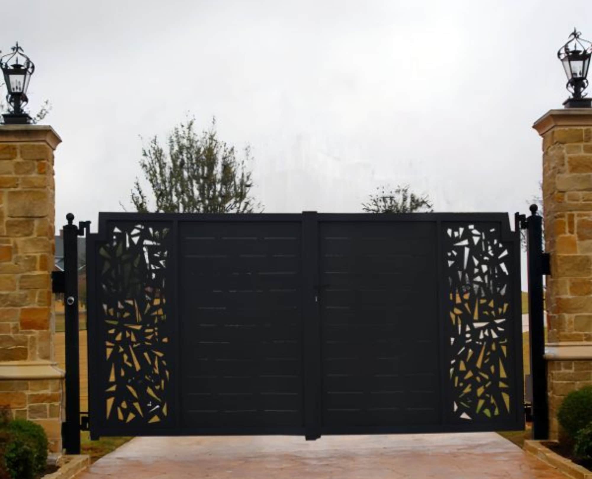 Custom Fabrication Side Panel Geometric Design Entrance Gate - Etsy