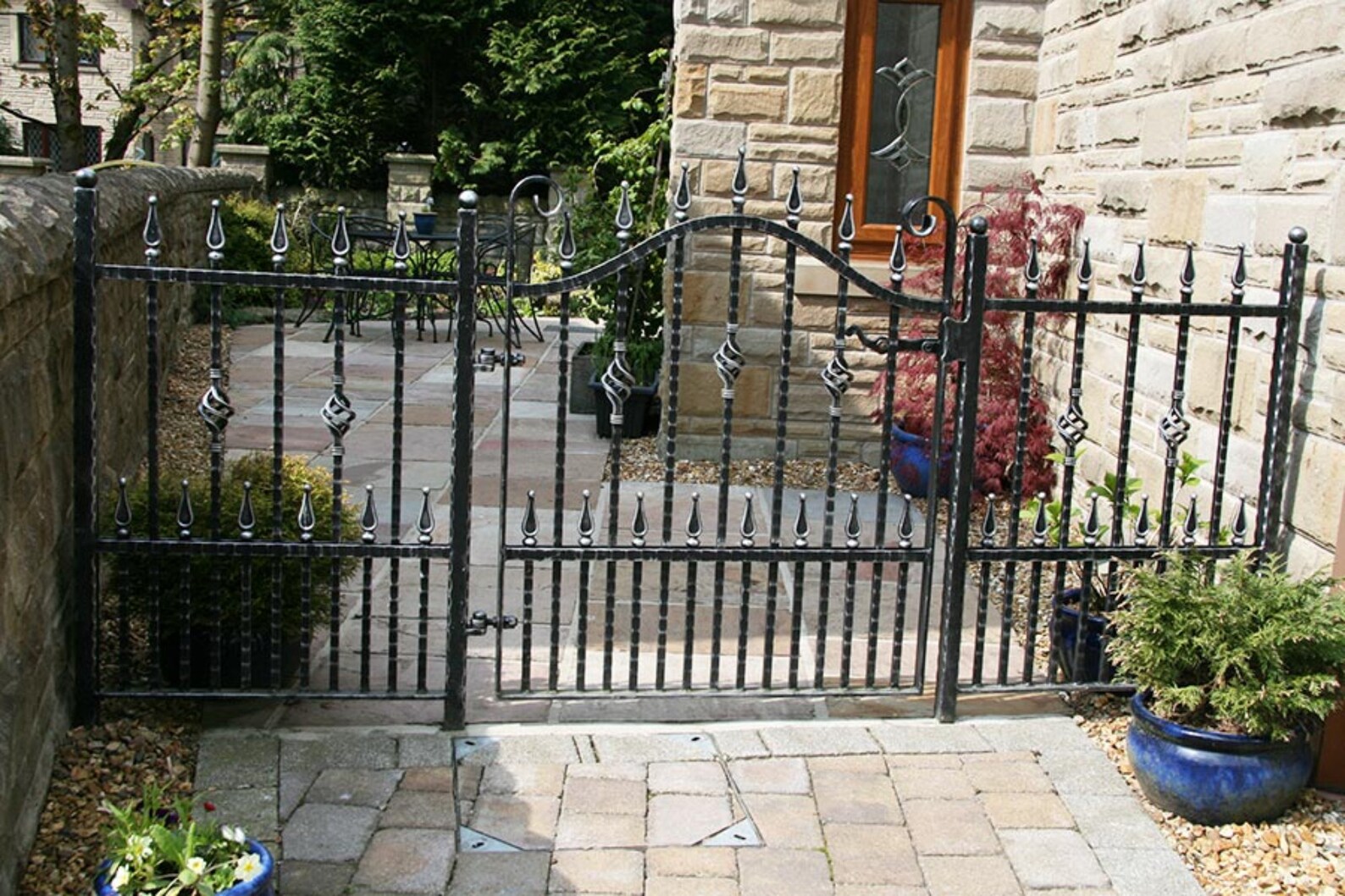 Beautiful Abstract Panel Design Metal Back Yard Gate Custom - Etsy