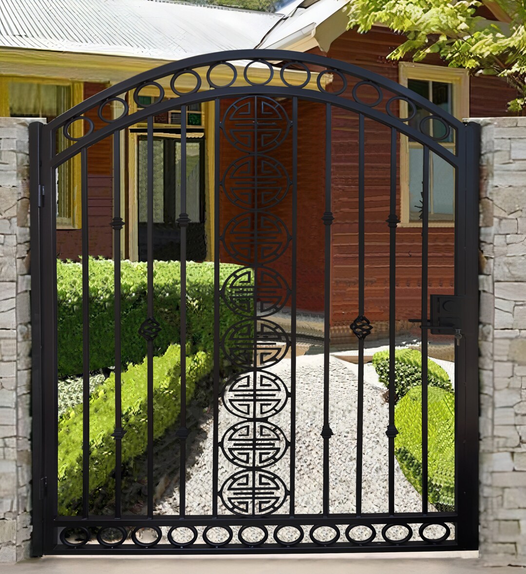 Beautiful Geometric Design Iron Fence Garden Gate| Classic Fabrication ...