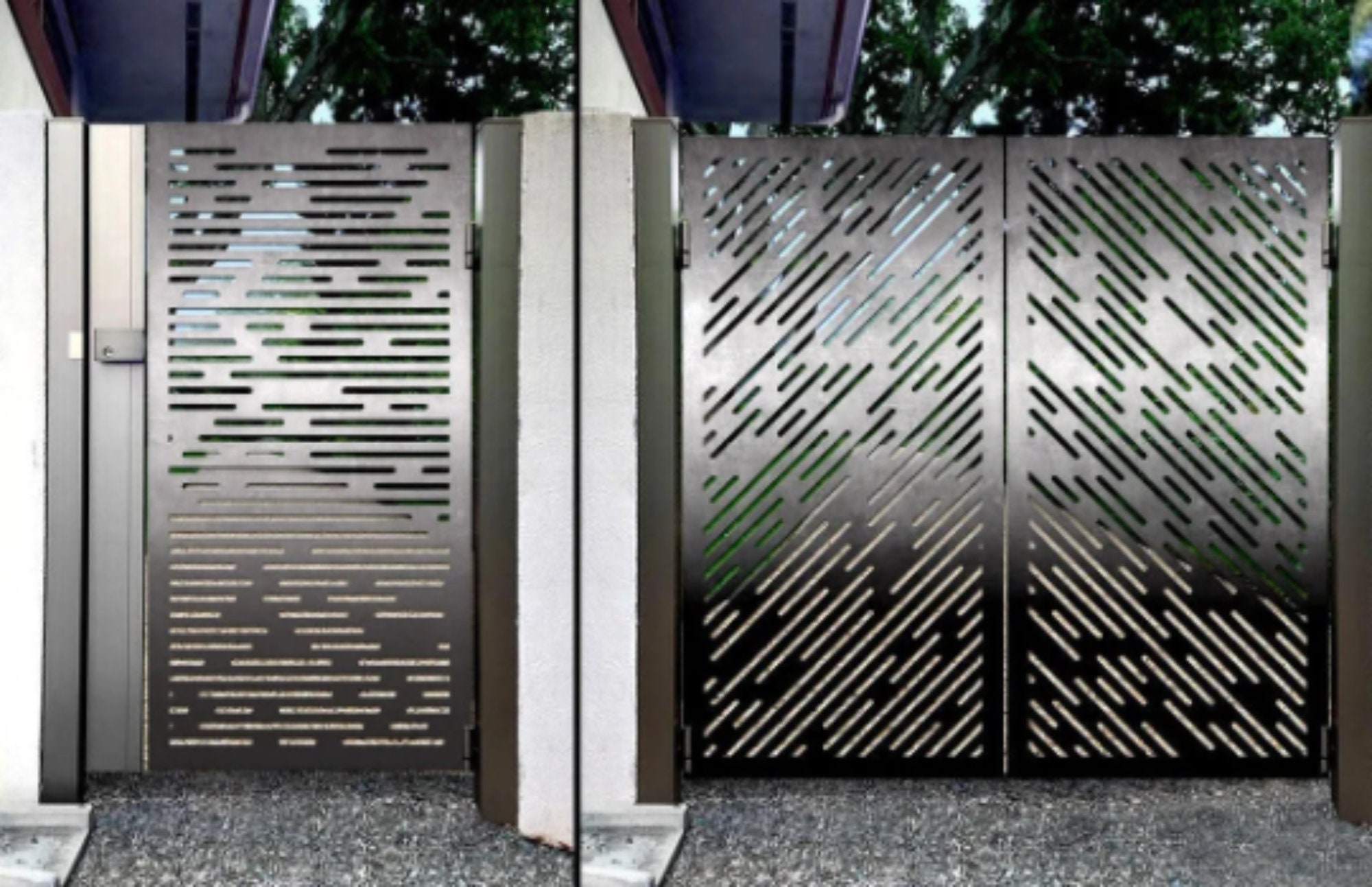3d Laser Cut Artistic Linear Design Metal Garden Gate Modern