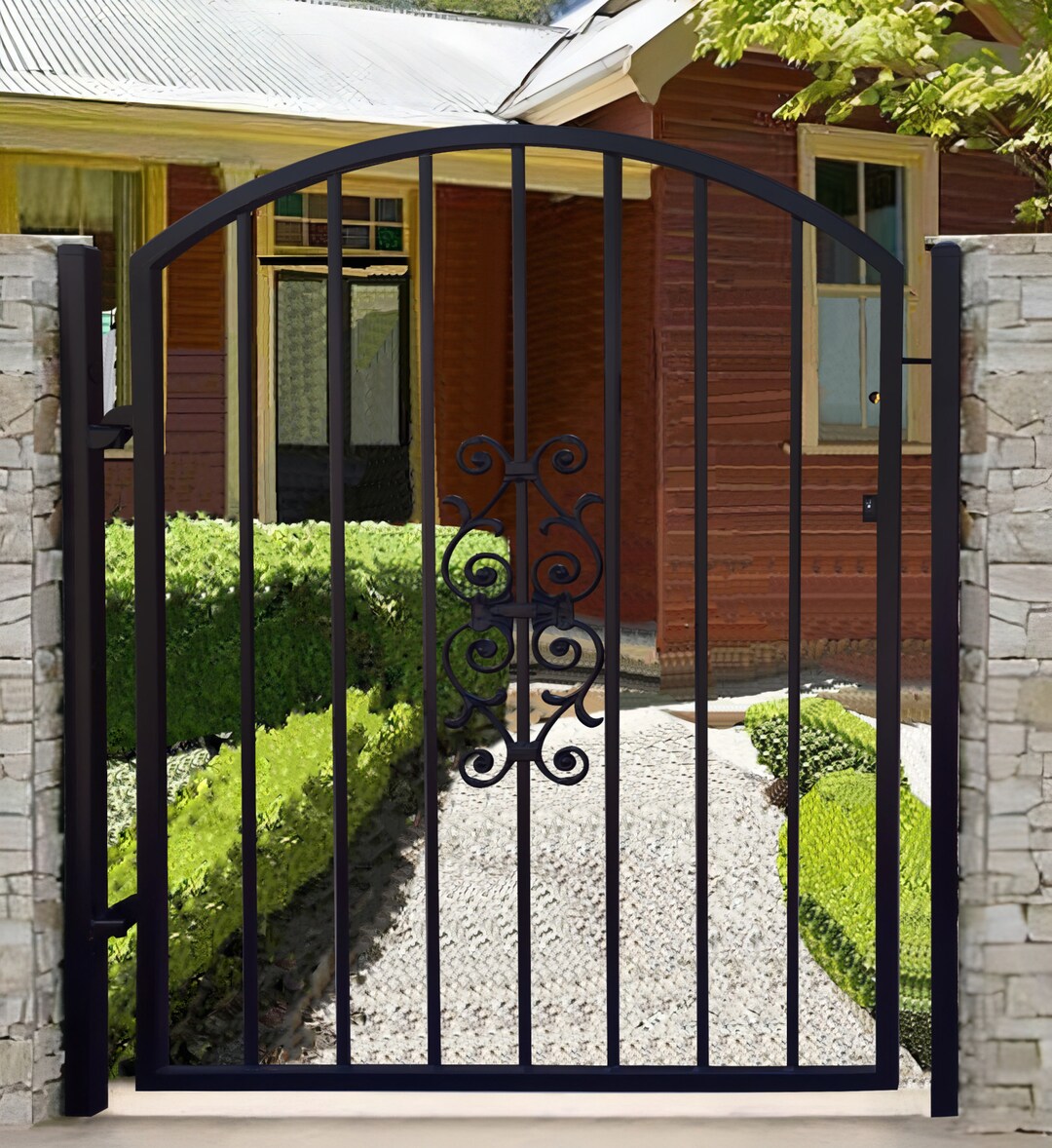 Simplistic Design Fence Metal Garden Gate Custom Fabrication Metal