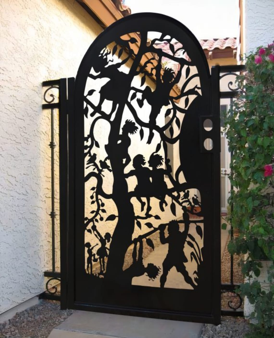 3D Laser Cut Playful Art Metal Garden Gate Beautiful Custom Fabrication ...
