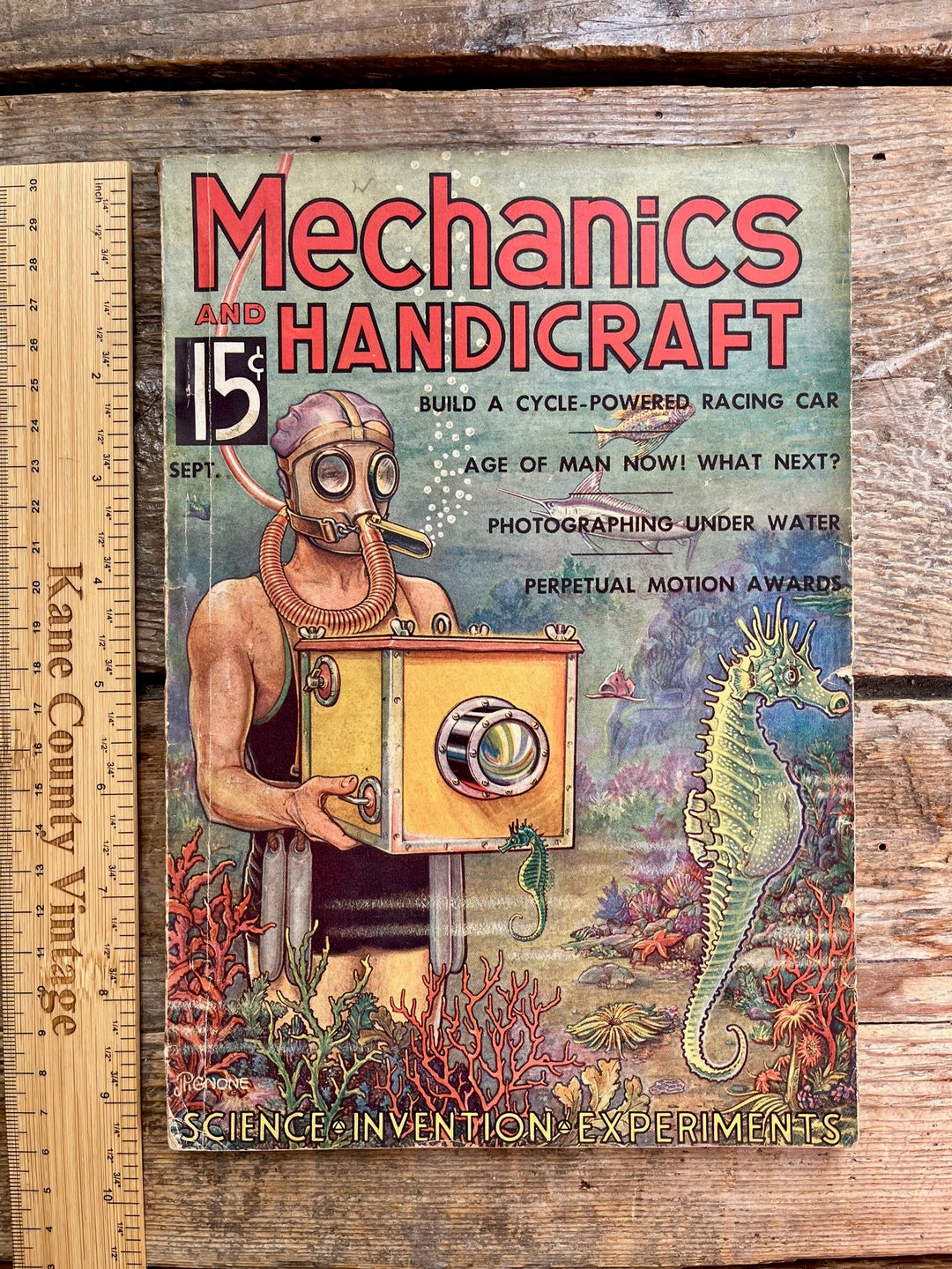 Incredible Joseph Pignone Cover! Original September 1935 "mechanics and ...