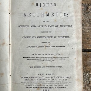 Scarce Antique (1860) School Book, Used During Civil War! "higher ...