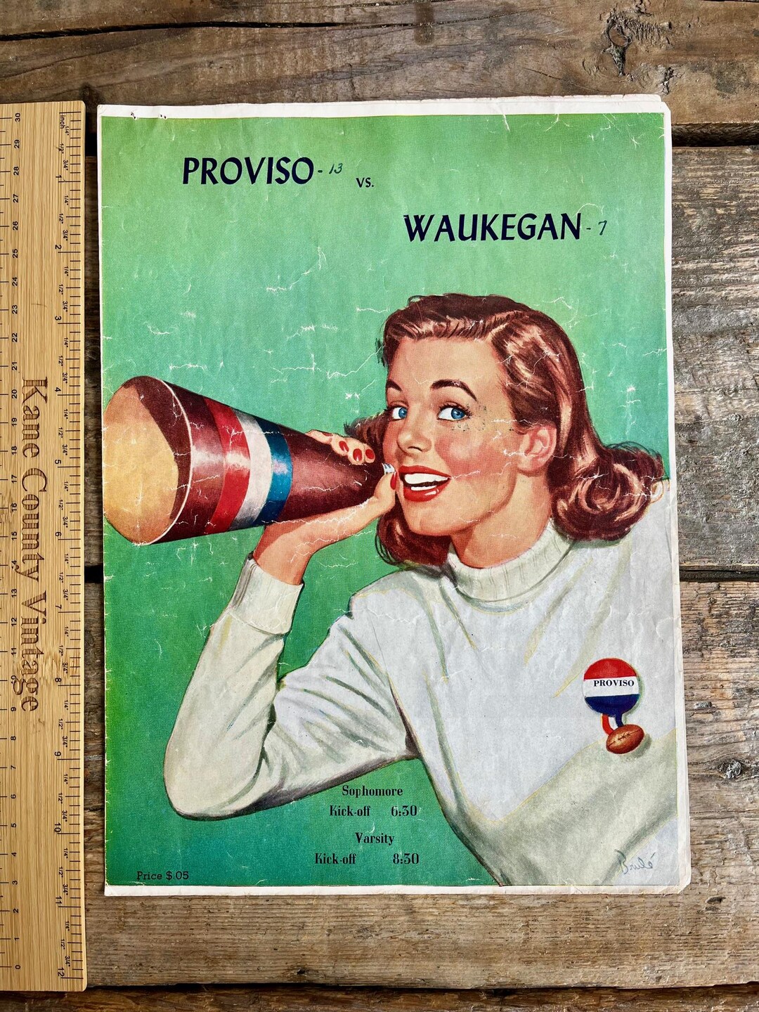 Rare Al Brule Cover Sept. 1952 Football Program! Proviso Vs. Waukegan ...