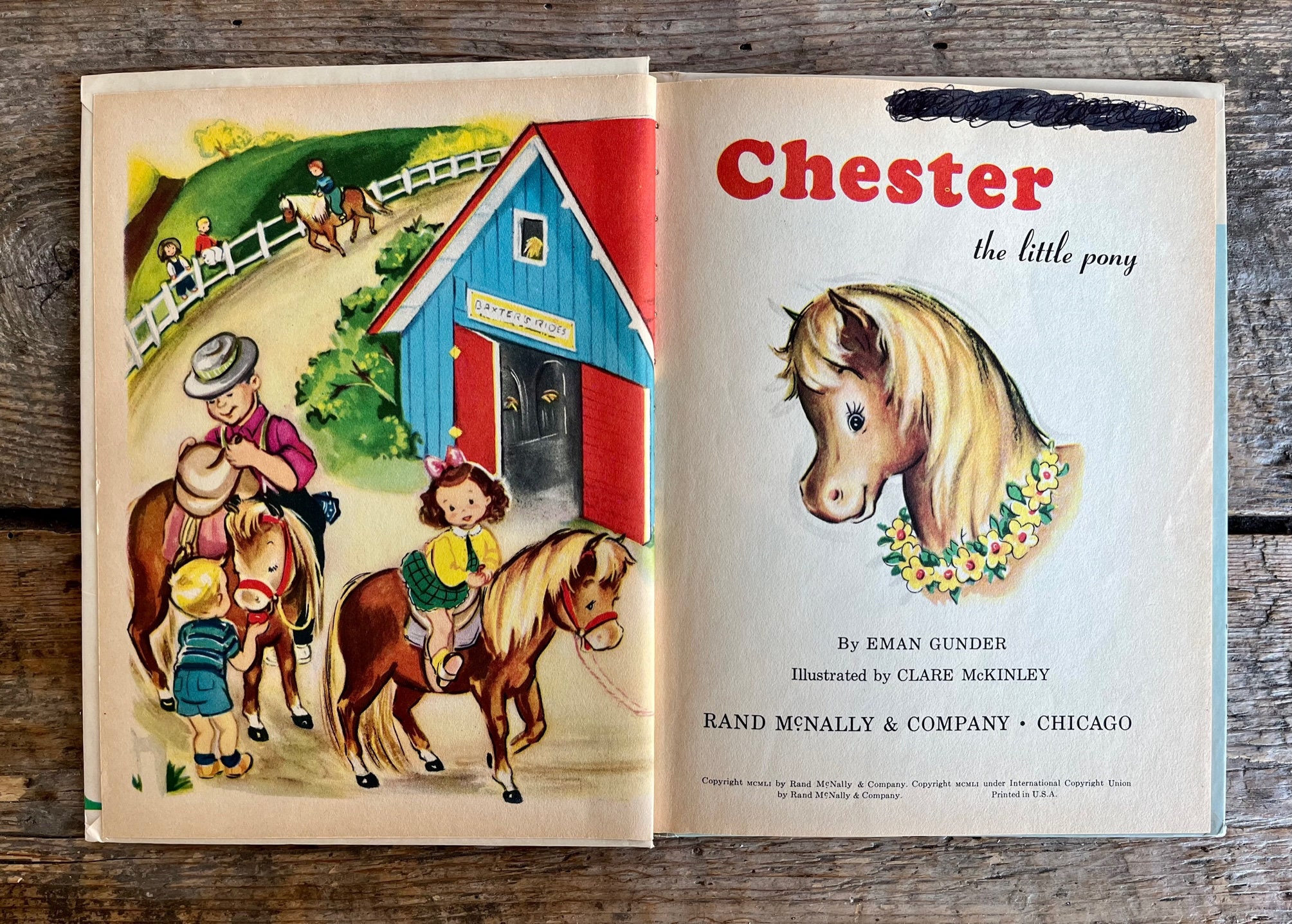 Sweet Vintage Children's Book 1951 chester the Little Pony by Eman ...