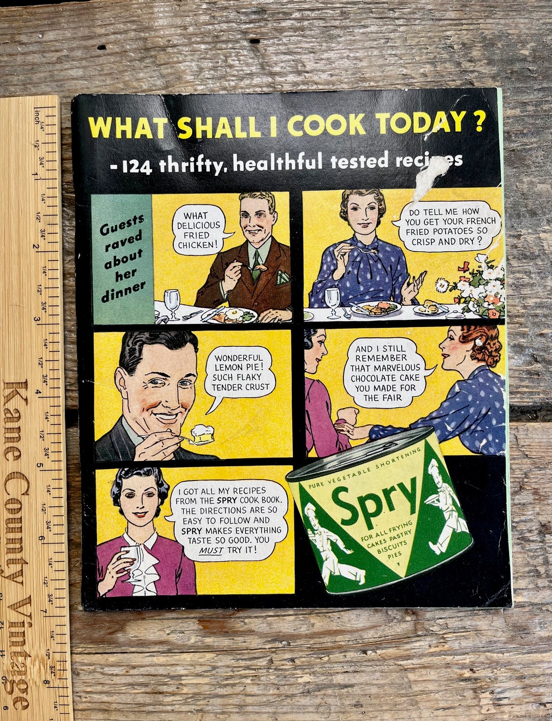 Unusual Vintage C. 1938 Cookbook With "comic" Style Covers; Spry ...