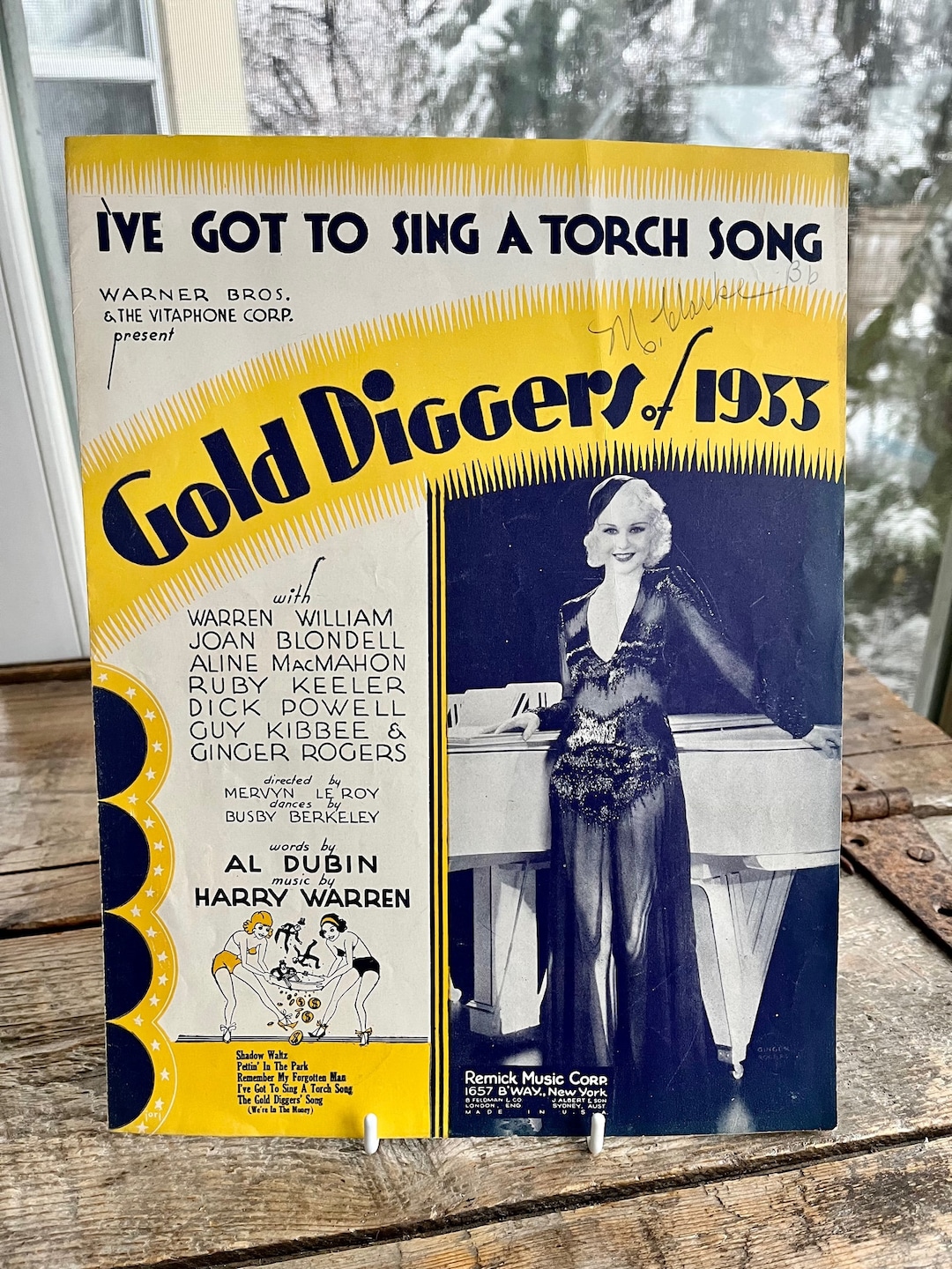 Gorgeous Ginger Rogers Cover Scarce Vintage (1933) Sheet Music "gold ...