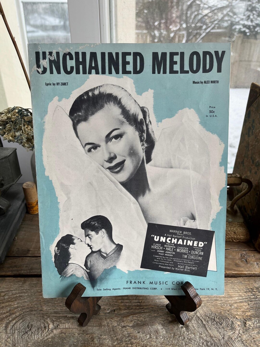 Original Vintage (1955) Sheet Music "unchained Melody" by Hy Zaret, Alex North; Barbara Hale and ...