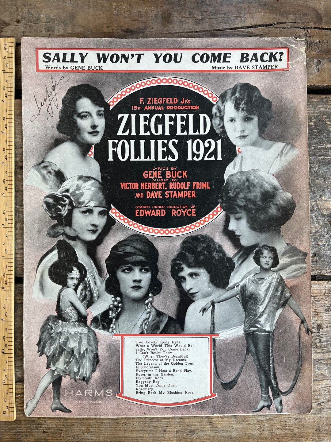 Great for Framing Antique 1921 9x12 ziegfeld Follies Sheet Music ...
