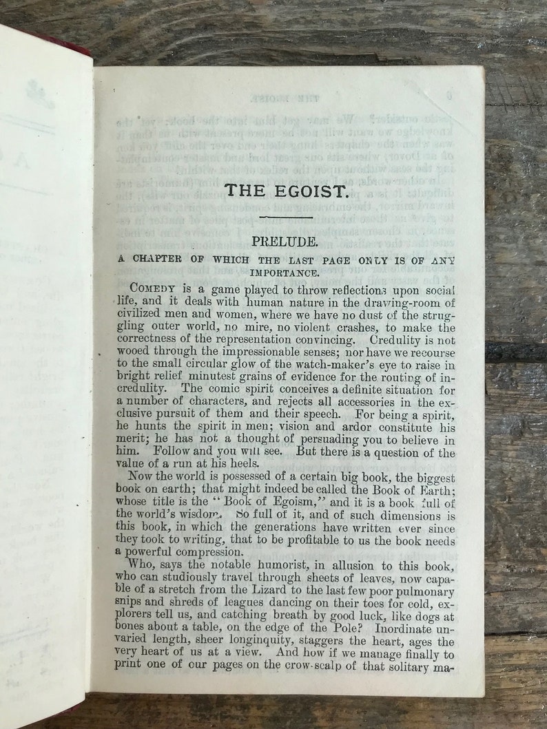 Very Nice (c. 1920) Antique Leatherette "the Egoist: A Comedy in ...