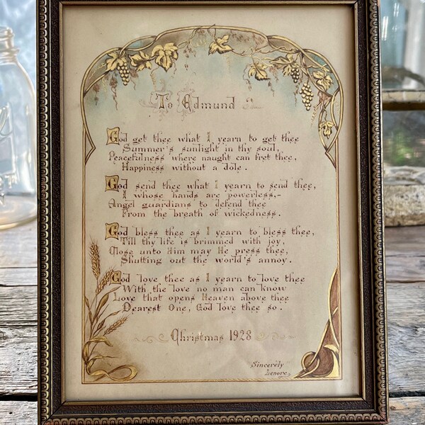 Framed Poem - Etsy