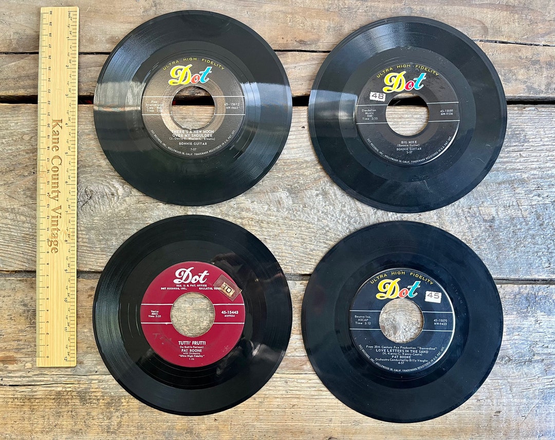 Four Vintage (1956/1957) 45s Vinyl Records "dot" Label; Pat Boone ...