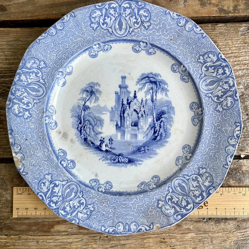 Antique Blue Plates - Etsy