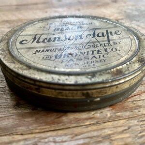 Great for Vintage Display! Antique 1920s 4.5" Tin for Black Manson Tape ...