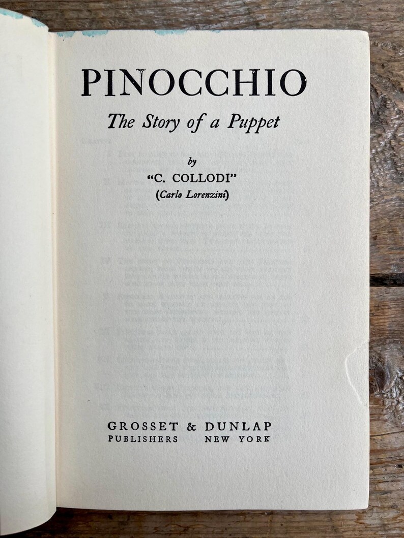 Imperfect but Complete Antique (1920s) "pinocchio" by Carlo Collodi ...
