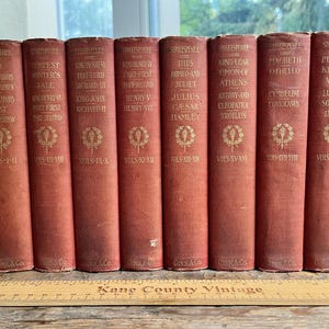 Stunning Red & Gold Antique Set (1899) 8 Volumes of "the Complete Works ...