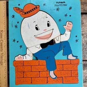 Vintage 1960s Wood Playskool Puzzle for Young Children Humpty Dumpty ...