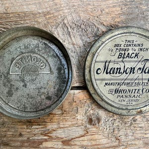 Great for Vintage Display! Antique 1920s 4.5" Tin for Black Manson Tape ...