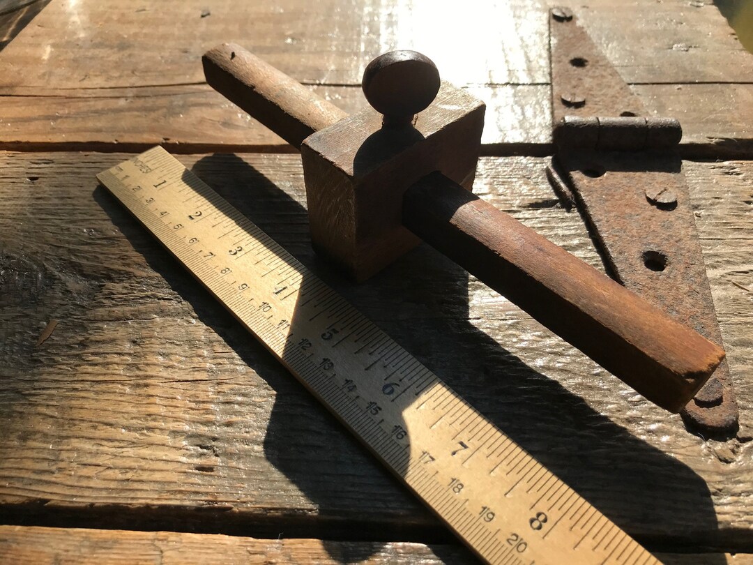 Primitive Antique All-wooden Carpenter's Scribe Marking Gauge (late ...