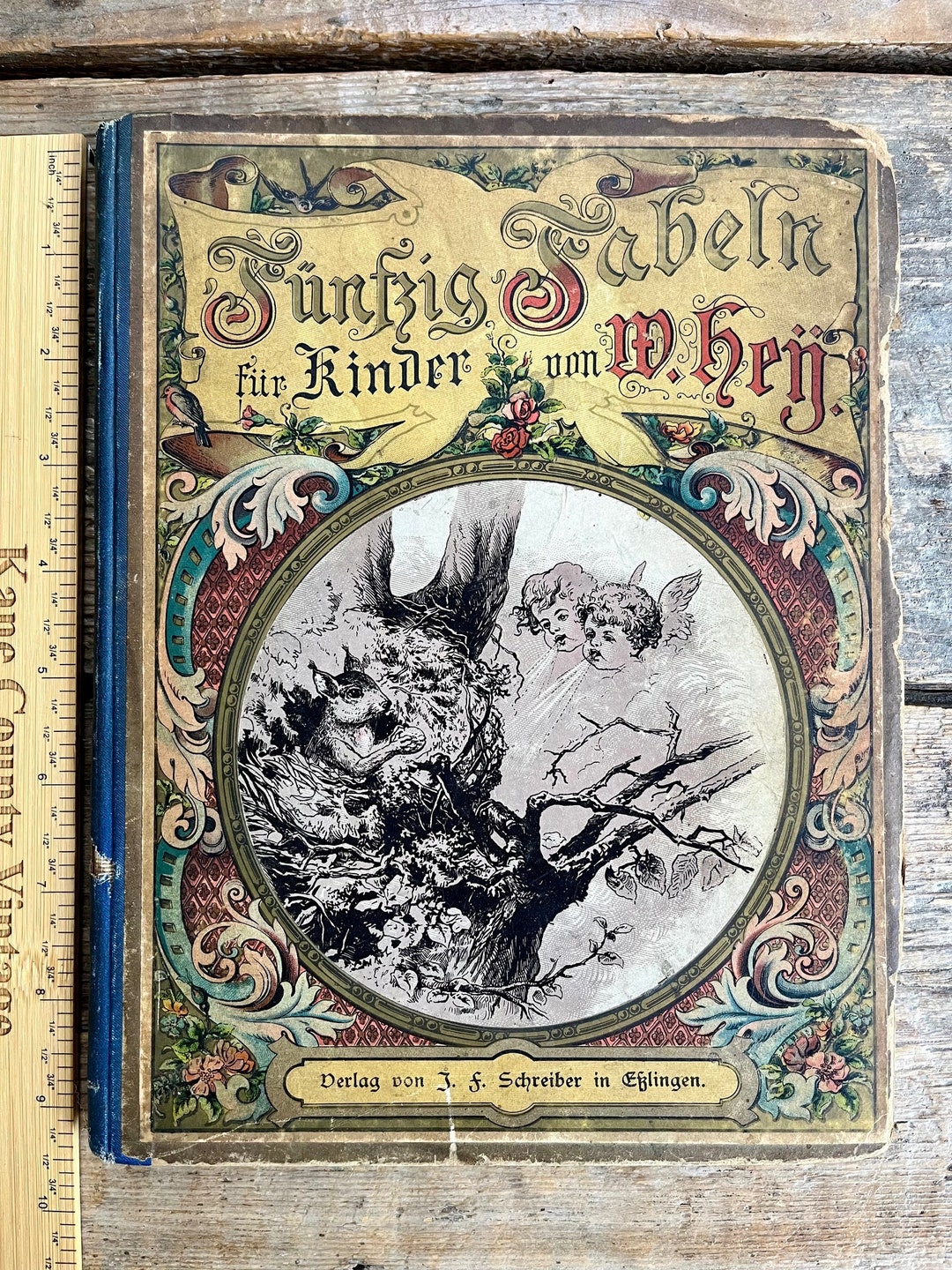 Rare German Antique Book (1880s) 50 Fables for Children "fünfzig Fabeln ...