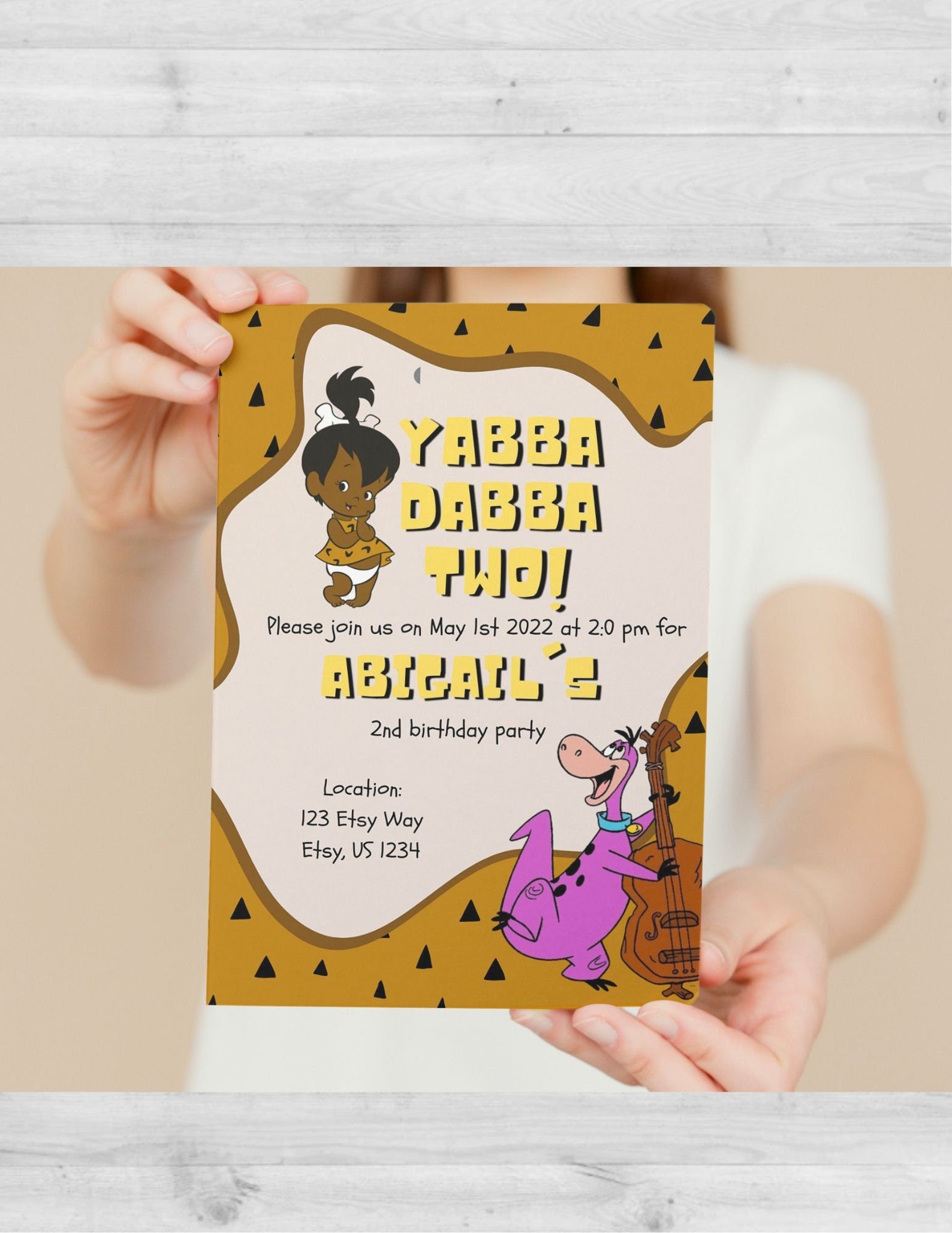 Pebbles Yabba Dabba Two PART 3 Birthday Invitation - Etsy