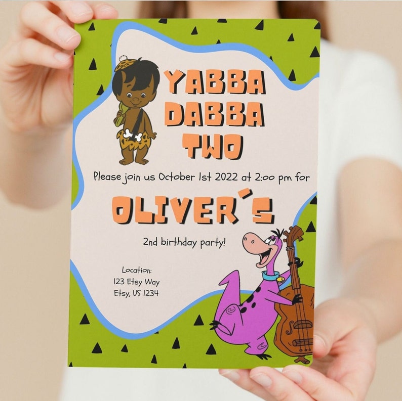Yabba Dabba Two, PART 4 Birthday Invitation, Printable Invite ...
