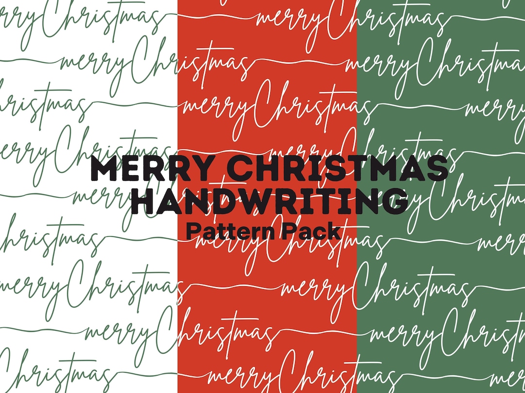 Merry Christmas Handwriting Pattern Series Digital Download, Christmas ...