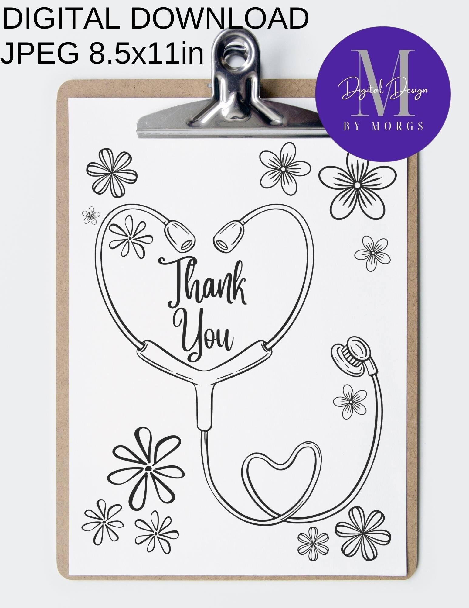 Nurse Appreciation Coloring Sheet - Etsy