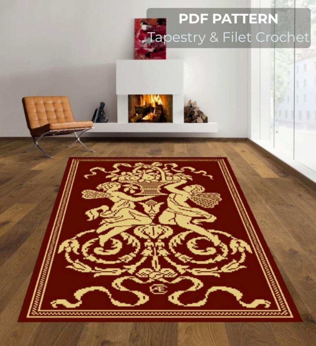 Fairies Tapestry & Filet Crochet Pattern – Large Rug Blanket Wall Art ...