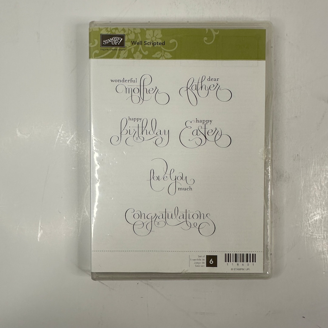 Stampin' Up WELL SCRIPTED Rubber Stamps Set - Etsy