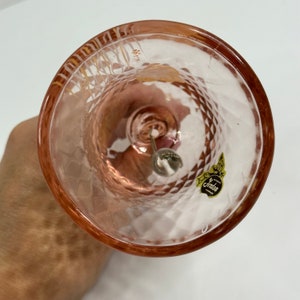 Fenton Pink Diamond Optic Glass 6.5" Bell Hand Painted Butterfly Signed ...