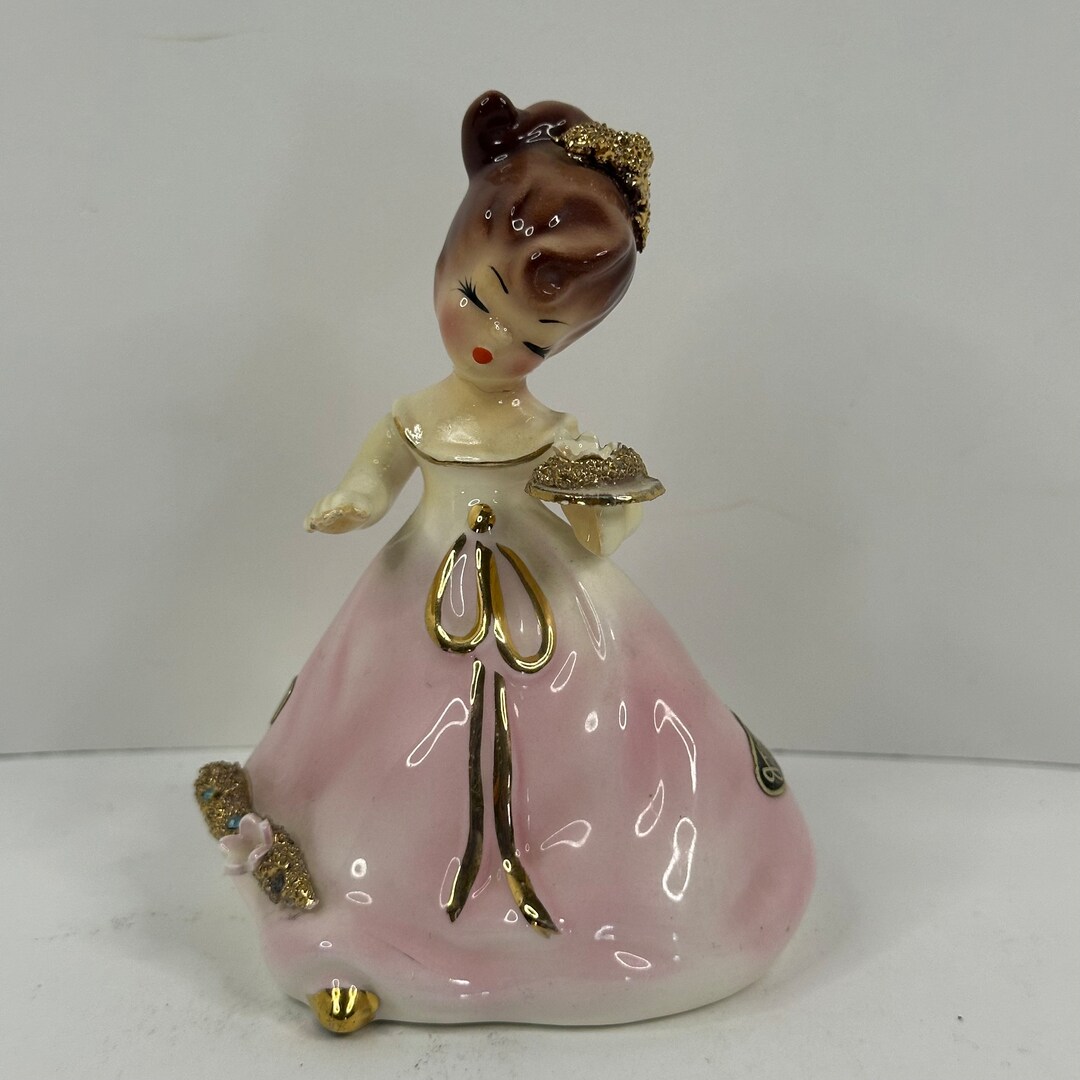 Vintage Josef Originals Party Dress Girl Figurine 4" Pink Wee Three ...