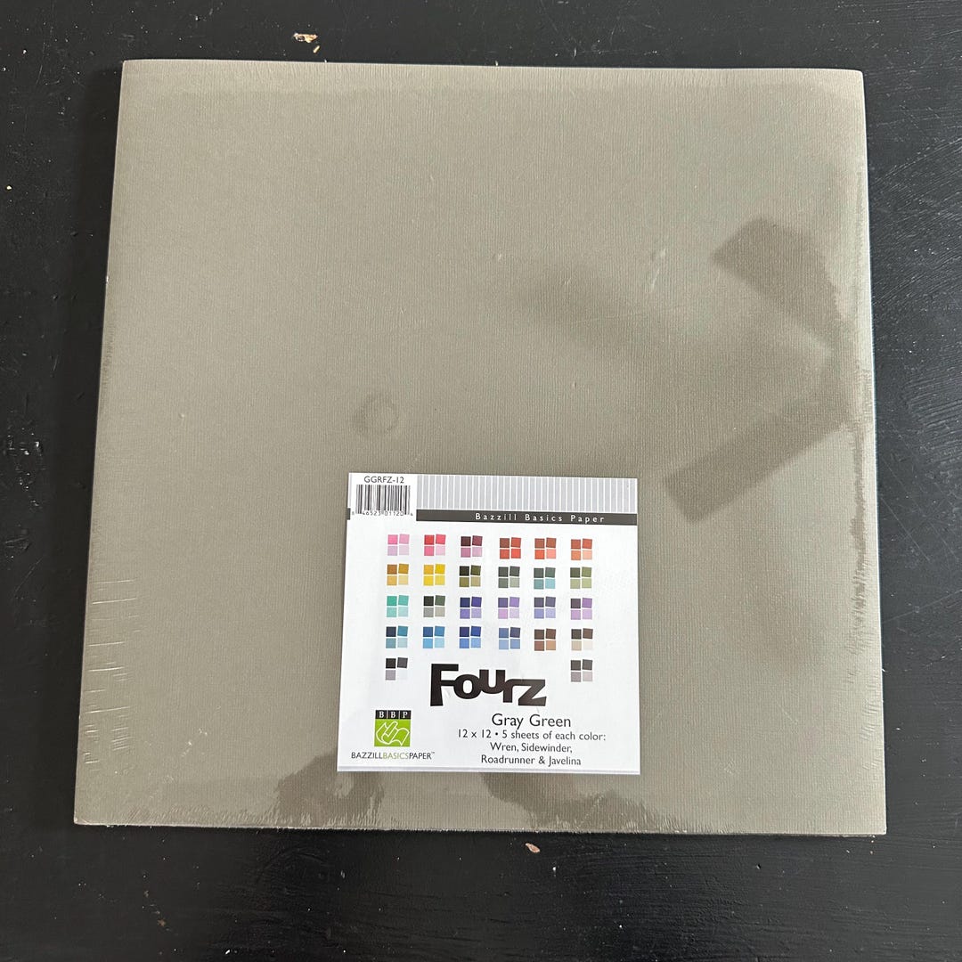 Bazzill Basics Paper FOURZ Grey Green 12x12 Cardstock 20 Sheets - Etsy