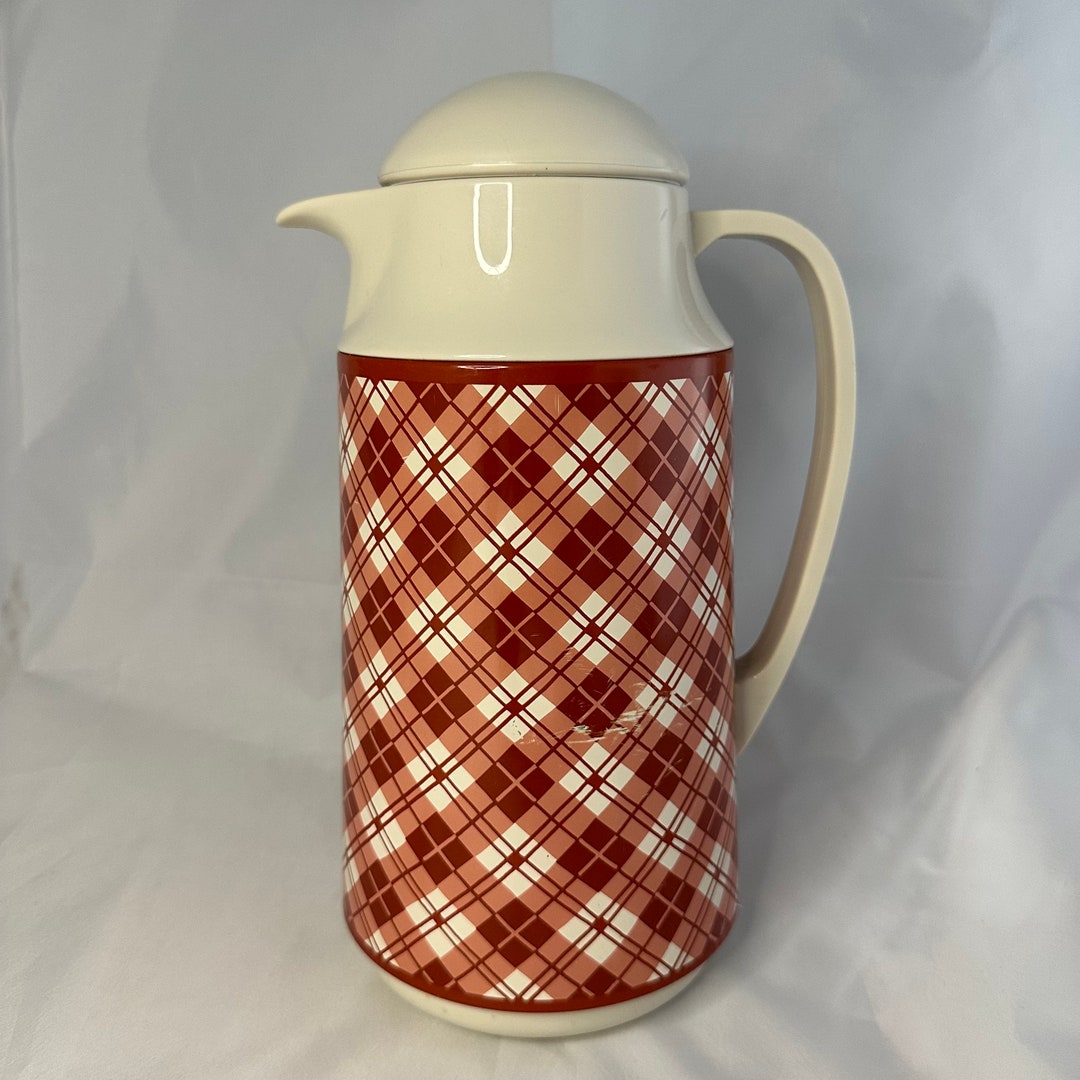 Vintage Corning Thermique Red Plaid Coffee Carafe - Etsy