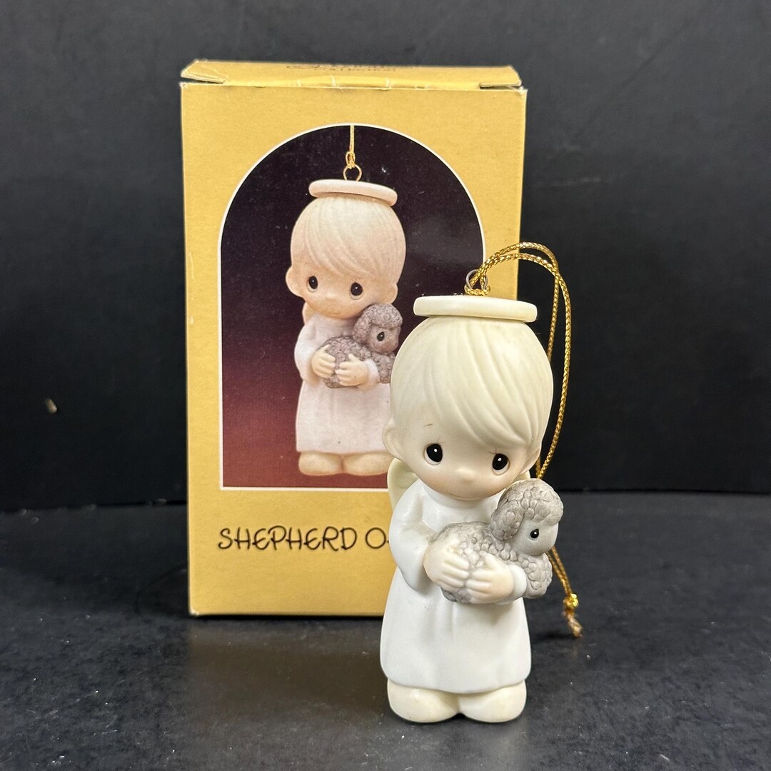 1986 Precious Moments "shepherd of Love" Porcelain Hanging Christmas ...