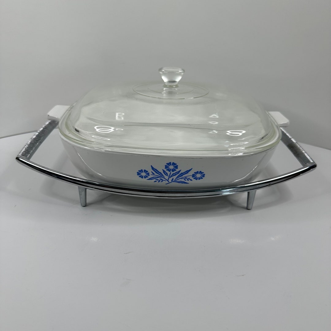 Corning Ware Blue Cornflower 10 Inch Casserole Dish P-10-B W/ Pyrex Lid ...