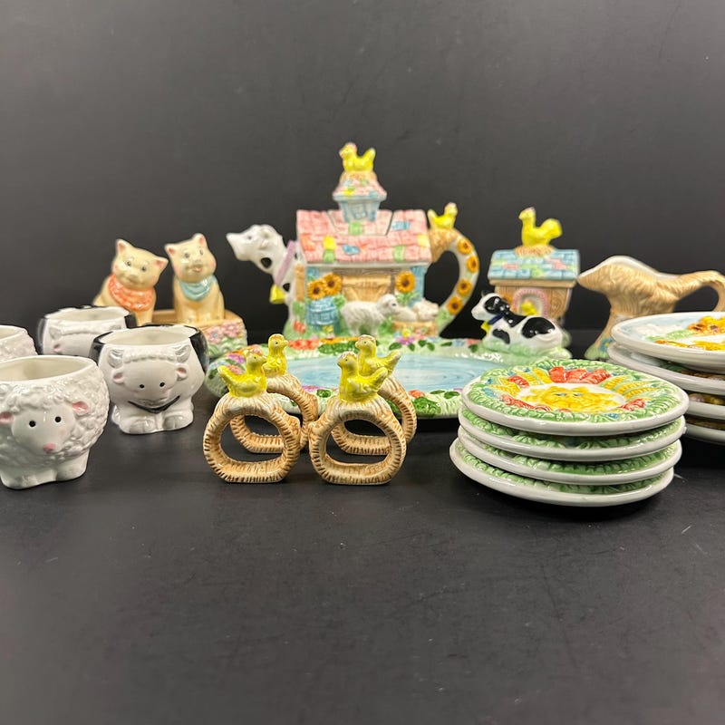 Hand Painted Tea Set - Etsy