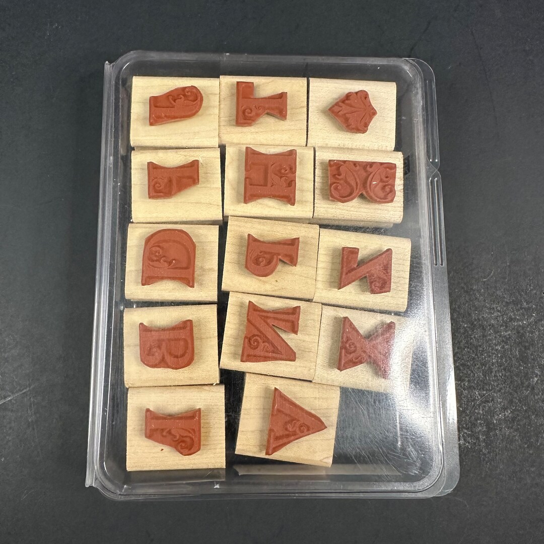 Stampin' Up! Lovely Letters Alphabet Double Wood Mounted Rubber Stamp ...