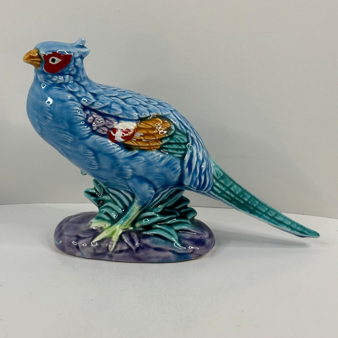 Vintage 1950s Arnart Creations Blue Pheasant Marked Royal Crown Estoril ...