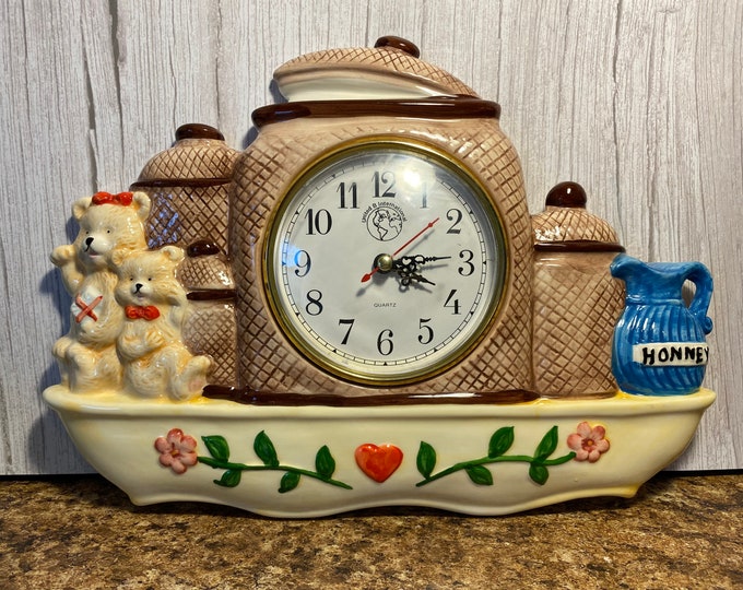 Vintage Kitchen Quartz Wall Clock Teddy Bears - Etsy