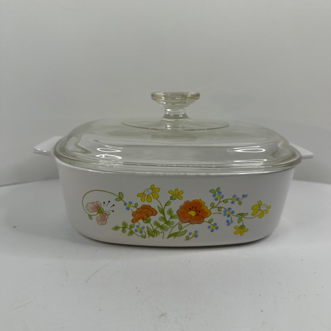 Corning Ware A-2-B Wildflowers 2 Qt. Casserole With Pyrex Lid Vintage ...