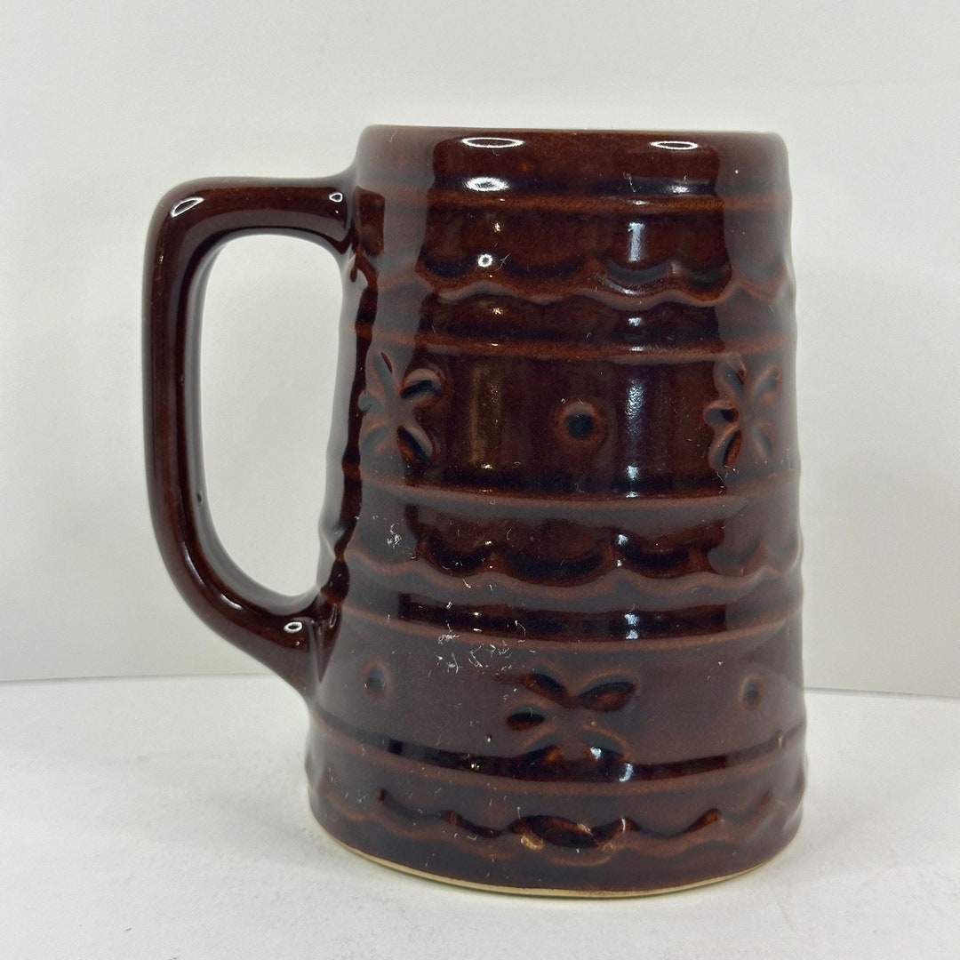 Mar-crest Brown Stoneware Daisy Dot 16oz Krug Mug Stein USA Vintage ...