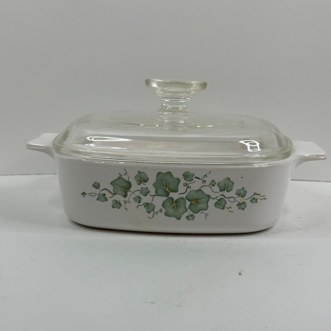 Callaway Green Ivy Corning Ware Casserole Dish A-1-B With Lid Vintage ...