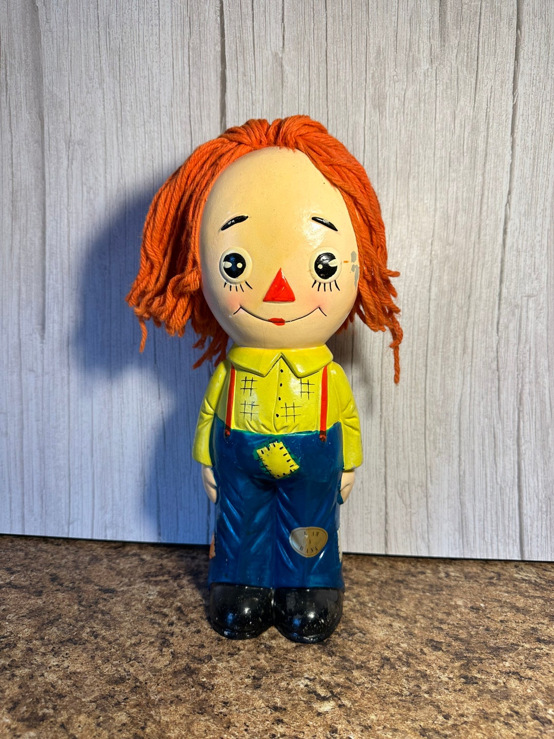 Vintage 1960s 15” RAGGEDY ANDY Large Piggy Coin Bank Plaster Japan - Etsy