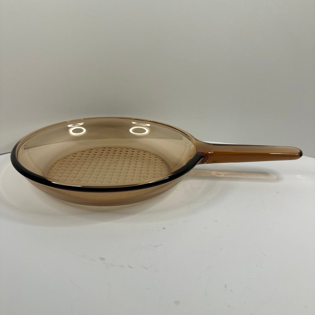 Corning Ware Vision France Amber 10 Inch Glass Skillet Fry Pan Vintage ...